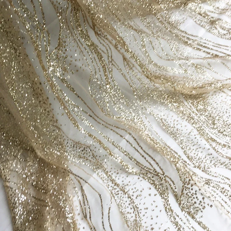 Water-Wave-Pattern-Mesh-Fabric-Hot-Stamping-Sequin-Performance-Suit ...