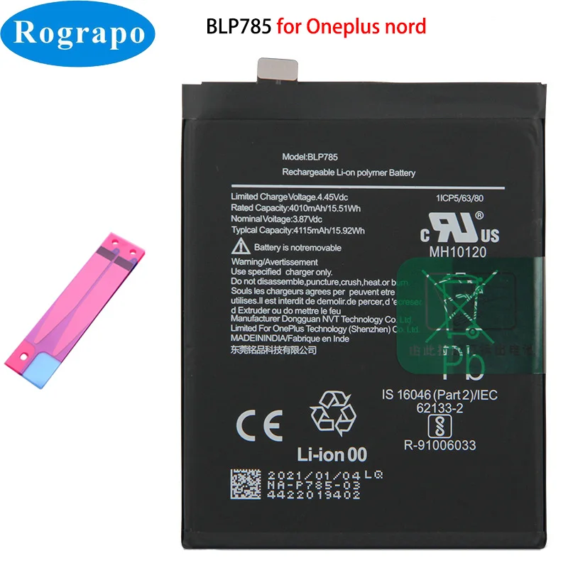 Original-4115mAh-One-Plus-BLP785-Phone-Battery-For-OnePlus-Nord-Z-5G ...