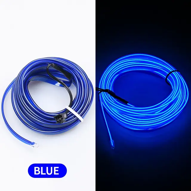 5m Car Interior Atmosphere Lighting LED Strip 5V DIY Flexible EL Cold ...