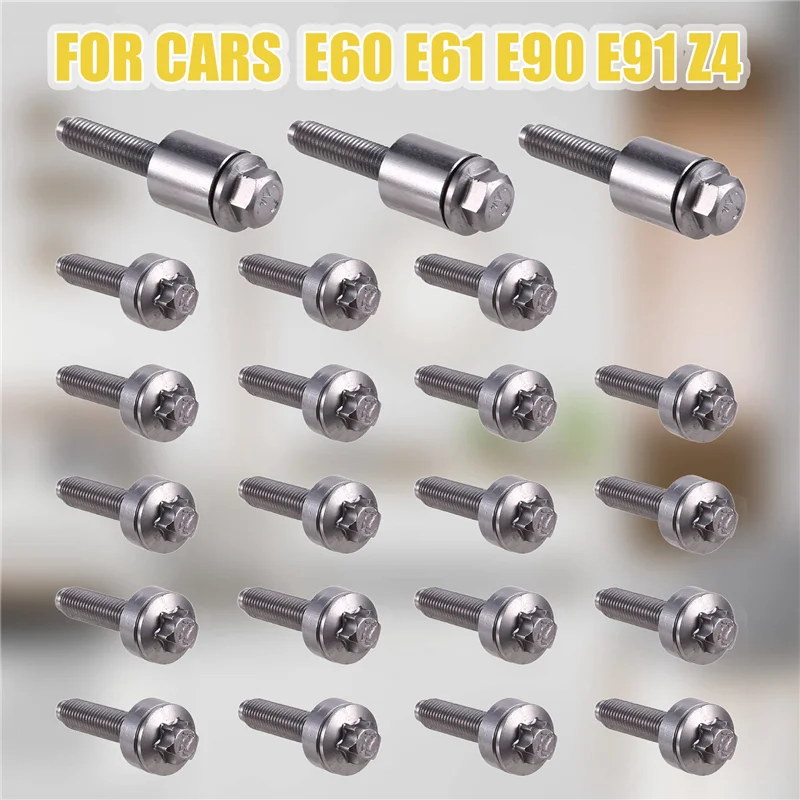 22Pcs/Set Aluminum Valve Cover Screw Set For BMW E60 E61 E90 E91 Z4 ...