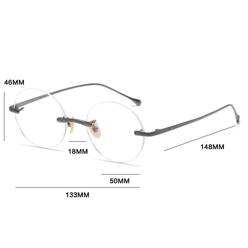 Vintage Rimless Eyeglasses