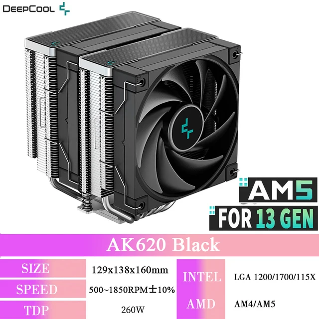 DEEPCOOL AK620 White/Black 6 heatpipes CPU Air Cooler Twin Towers ...