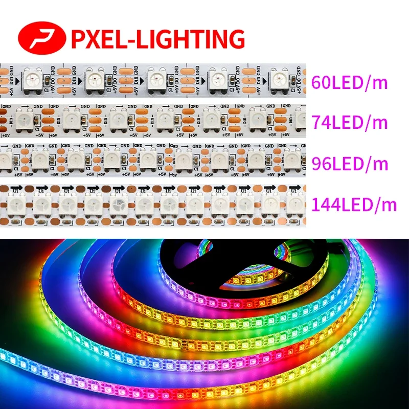 DC5V-WS2812B-Individually-Addressable-5050-RGB-Led-Strip-WS2812-Smart ...