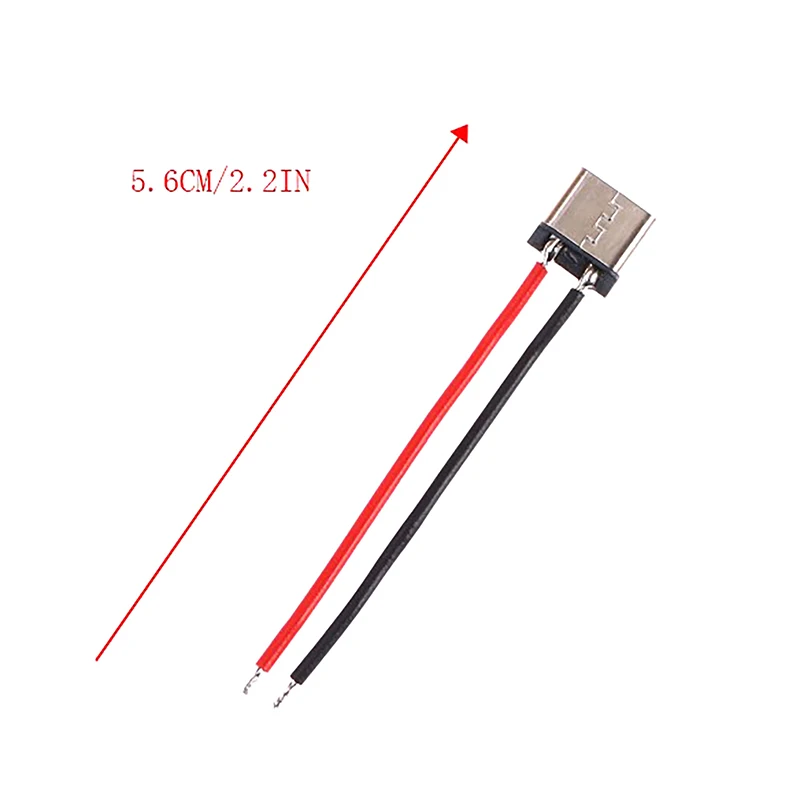 10Pcs-Micro-USB-Type-C-2Pin-Horizontal-2P-Simple-Soldered-Male-Plug-in ...