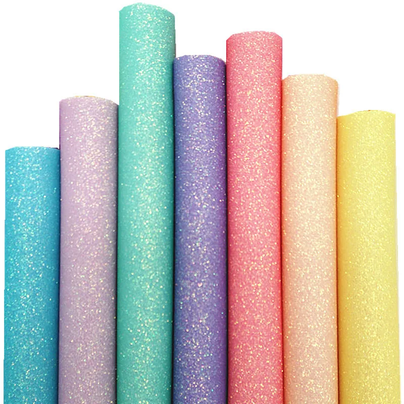 Pastel-Colors-Fine-Glitter-Fabric-Leather-Faux-Synthetic-Leather-Vinyl ...