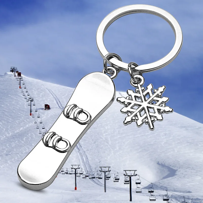 New-Fashion-Mini-Snowflake-Snowboard-Keychain-Pendant-Ski-Games-Sled ...