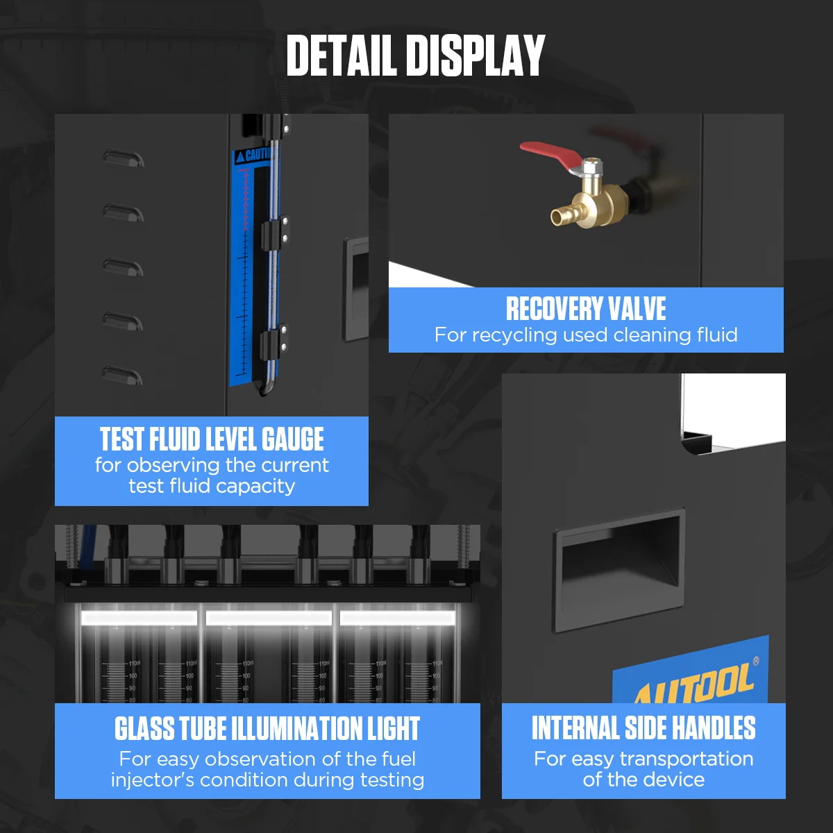AUTOOL CT500 GDI EFI FEI Fuel Injector Cleaner & Tester Machine 6 ...