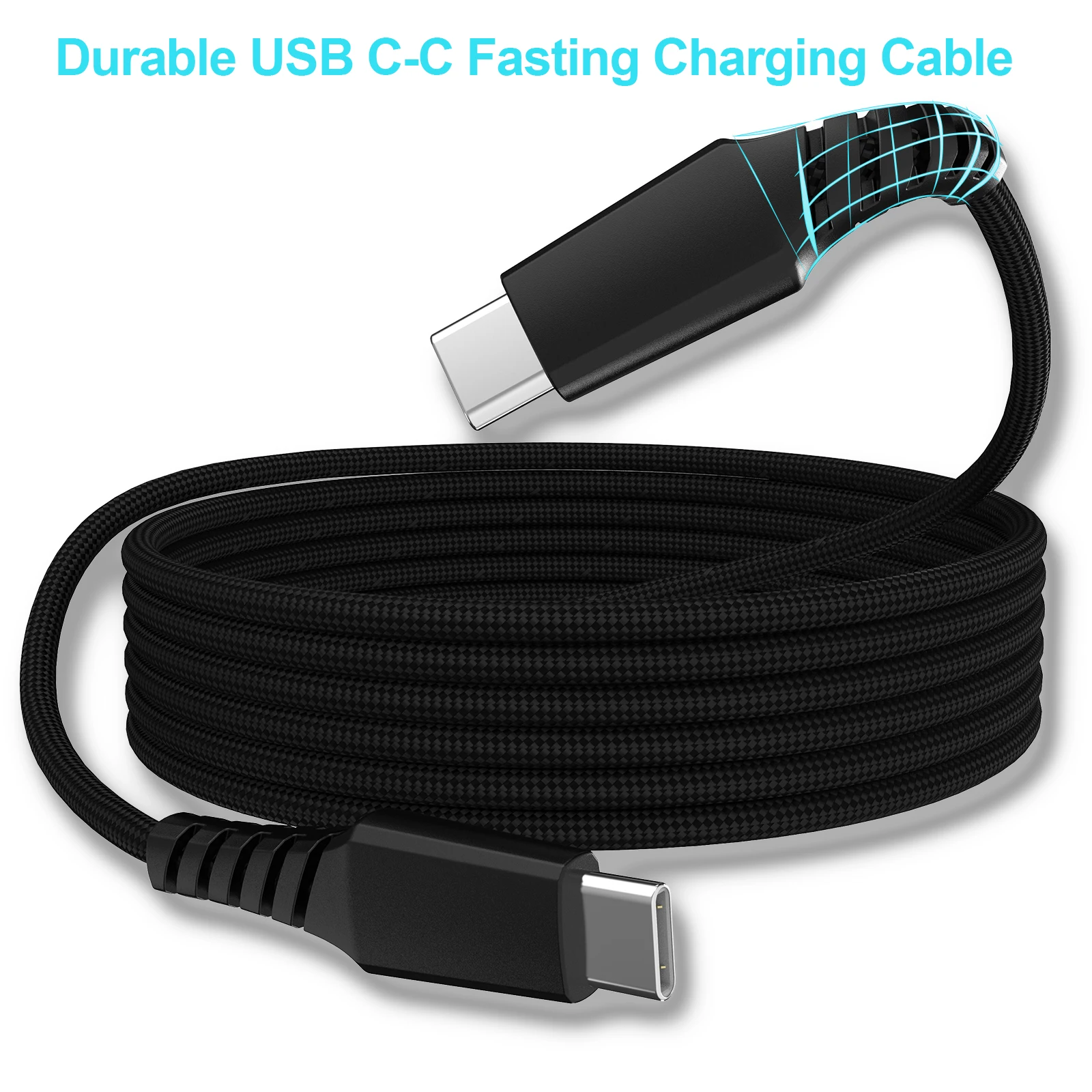 Durable-USB-C-Cable-66W-PD-Fast-Charging-Nylon-Braided-Multiple-Lengths ...