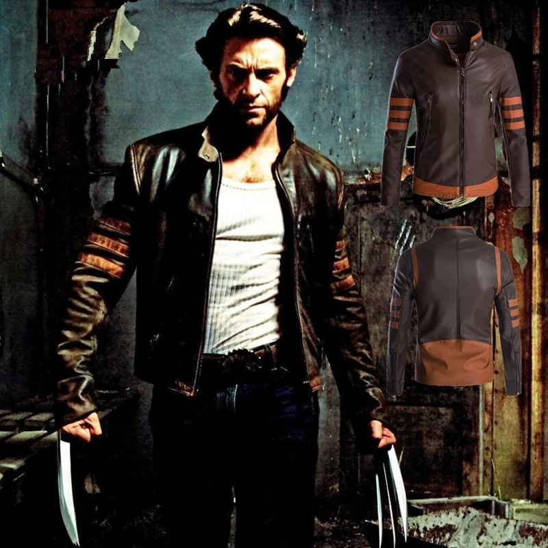 Mens-wolverine-leather-Jackets-Motorcycle-Biker-top-Coats-Faux-Leather ...