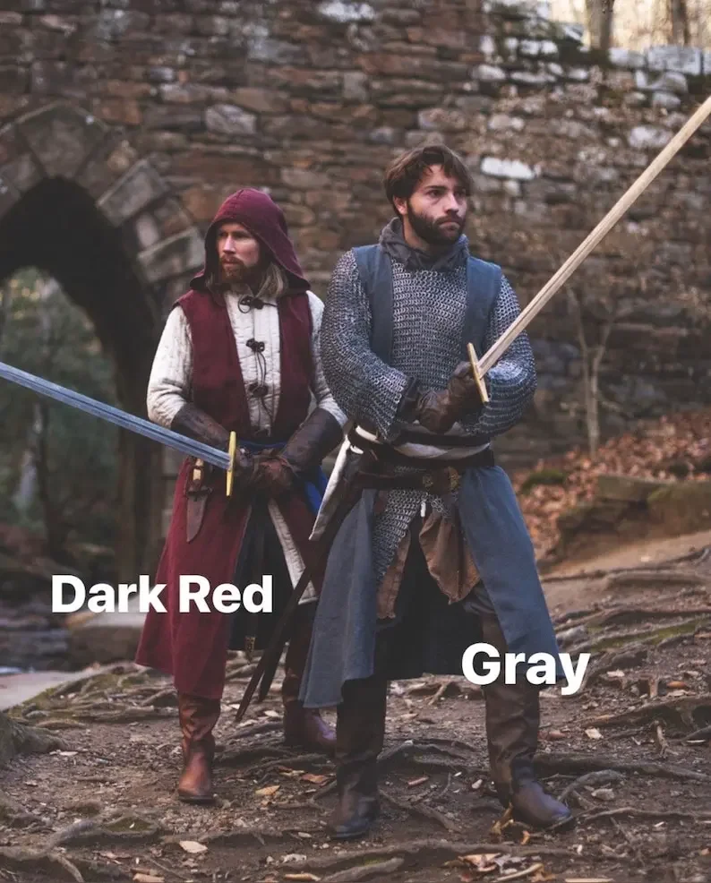 Open-Front-Surcoat-Linen-Medieval-Overgarment-Adult-Celtic-Robe-with ...