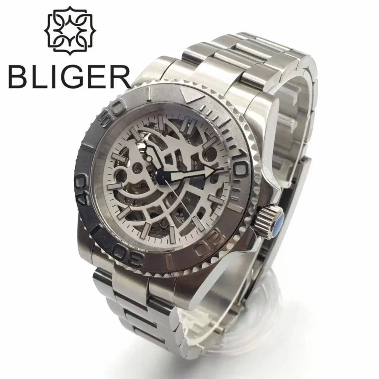 BLIGER-40mm-NH70-Automatic-Watch-For-Men-Waterproof-Silver-Black-Blue ...