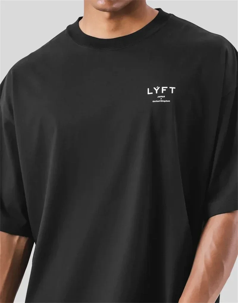 LYFT-Small-Logo-Print-T-Shirt-Men-Running-Sport-Gym-Fitness-Training ...