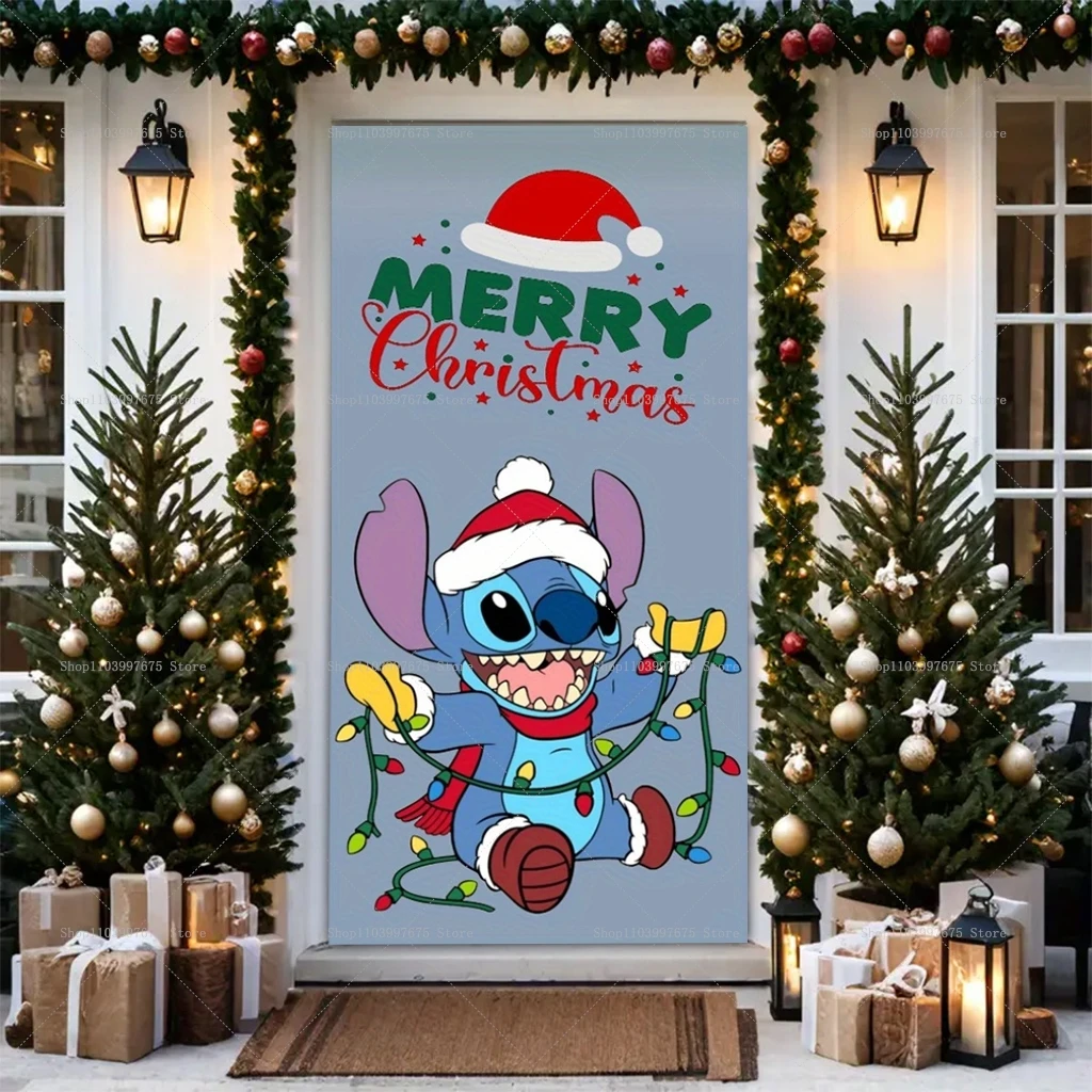 Disney-Lilo-e-Stitch-Door-Cover-Feliz-Natal-Sign-Banner-V-spera-de ...