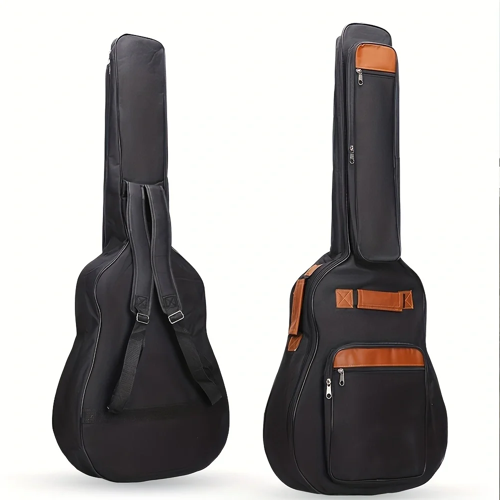 41 Inch Multi-pockets Acoustic Guitar Bag Thick Padding Water Resistent ...
