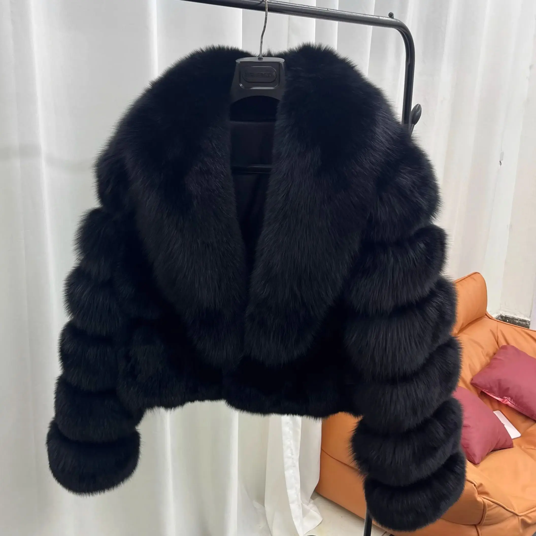 Luxury 2025 New Style Real Fox Fur Jacket For Woman Natural Fox Fur ...