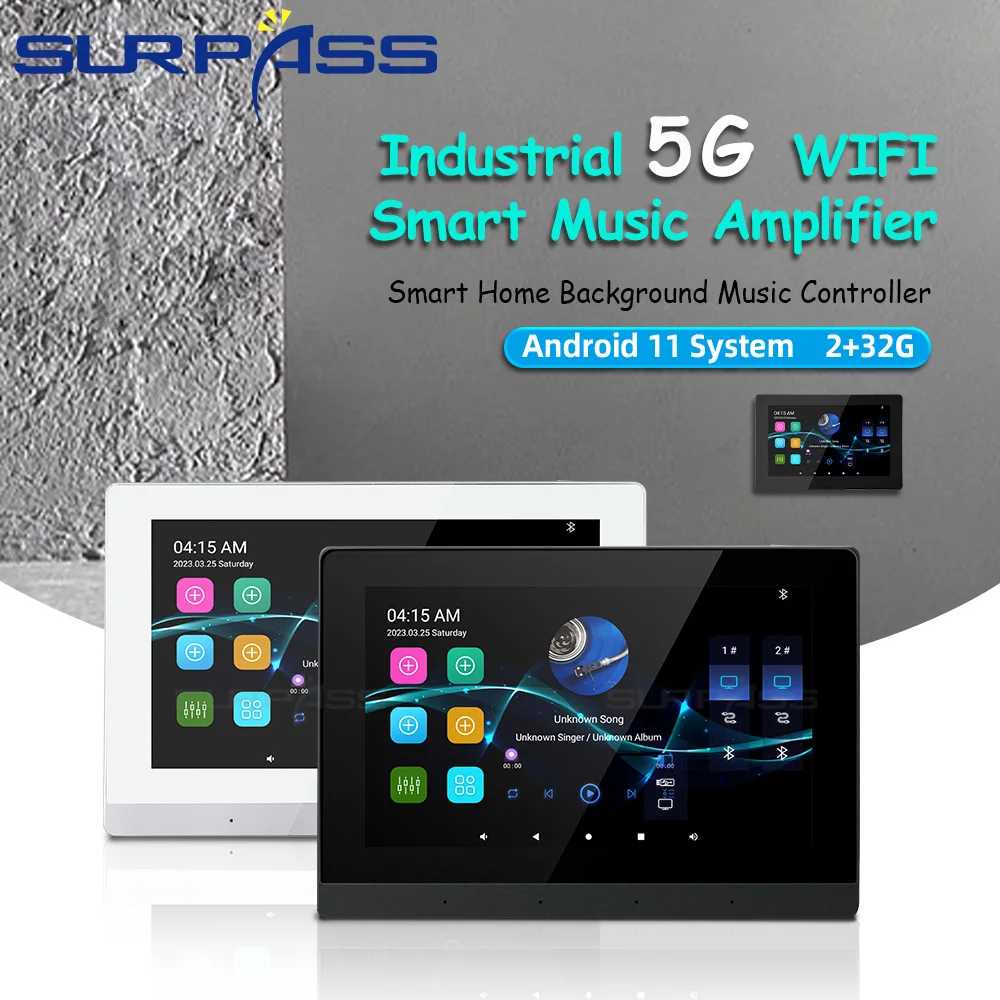 WIFI In Wall Amplifier 7'' Bluetooth Touch Screen Android 11 Wall Panel ...