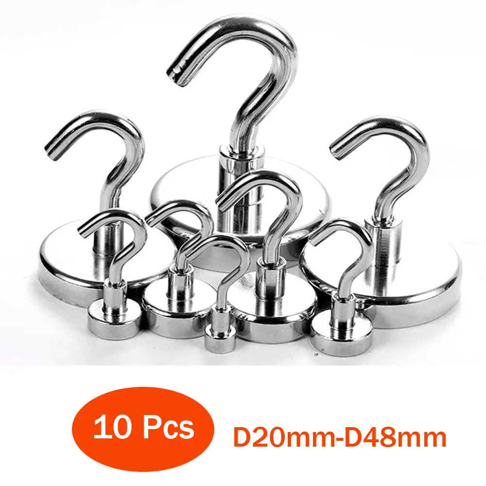 10Pcs Strong Magnetic Hooks Practical load bearing Hook Magnetic Hooks ...