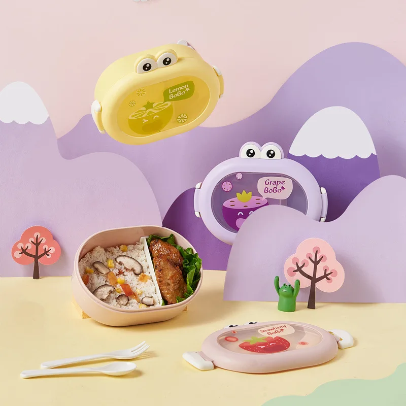 Lunch-Box-For-Kids-Cute-Frog-Bento-Case-Food-Dessert-Fruit-Container ...