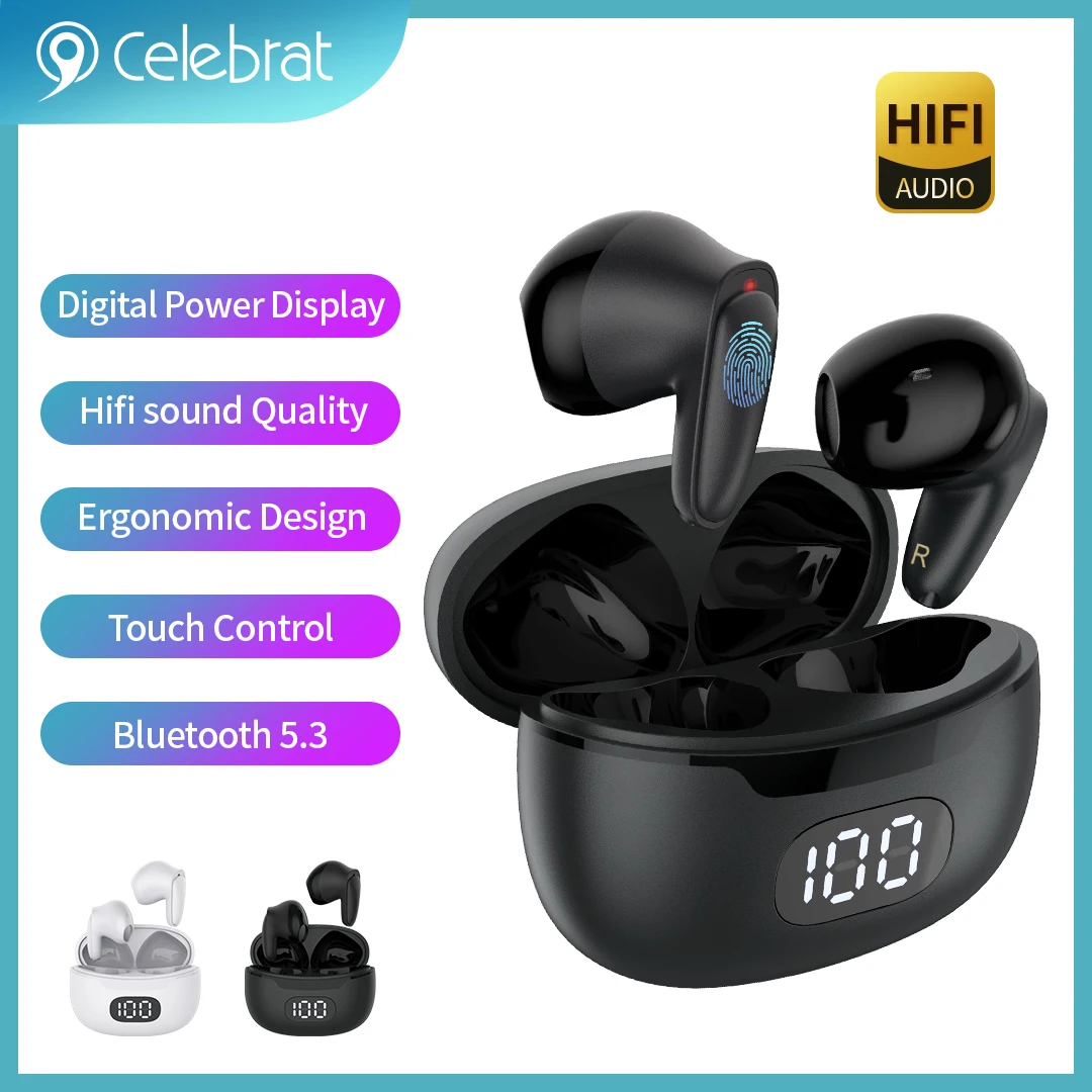 Mini TWS Earphone HiFi Stereo Bluetooth V5.3 Headphones ENC Noise ...