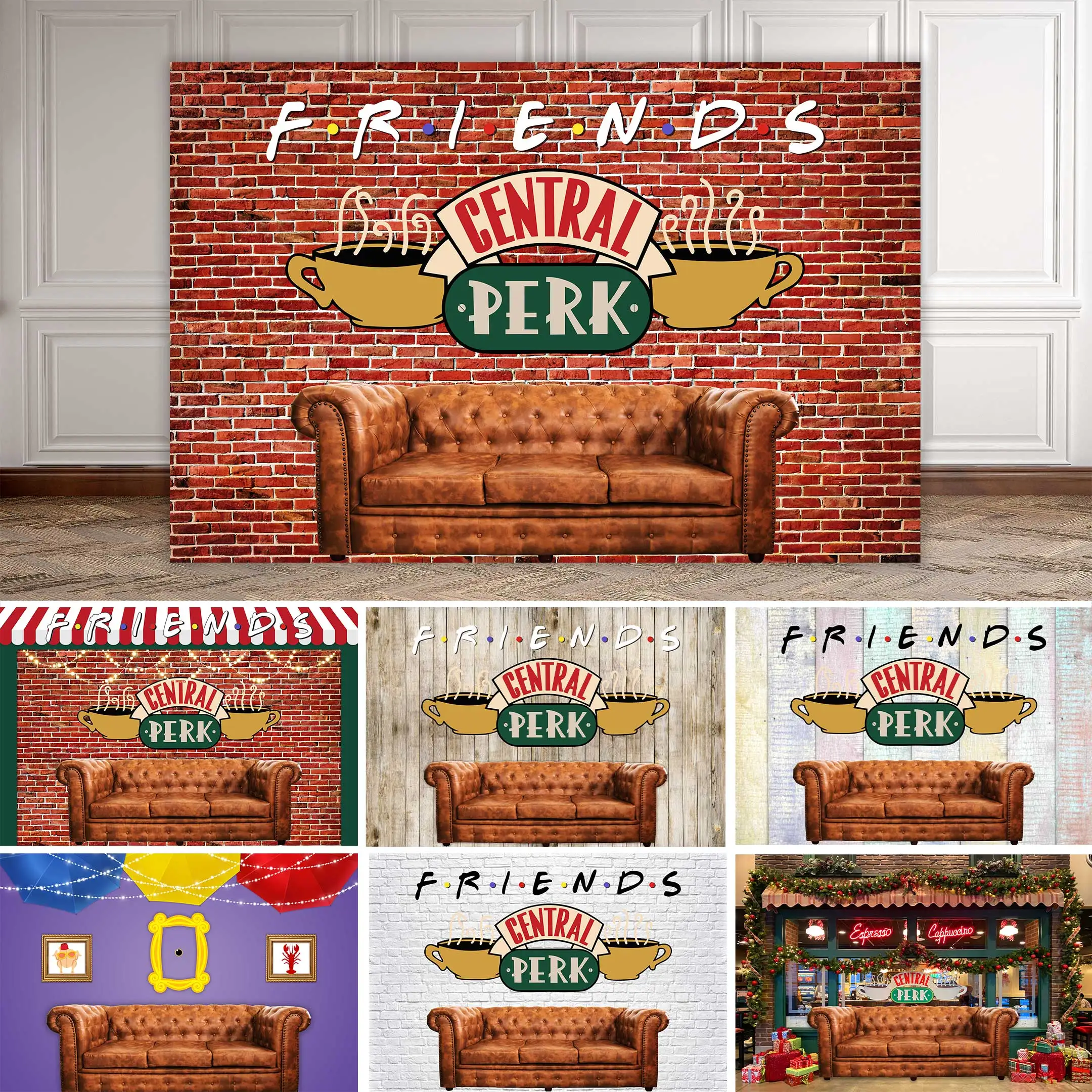 NeoBack-Red-Brick-Wall-Central-Perk-Friends-Tv-Show-Theme-Party ...