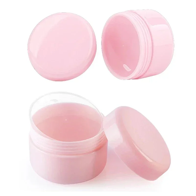 30/60Pcs Plastic Face Cream Container Pink Makeup Jar Pot Refillable ...