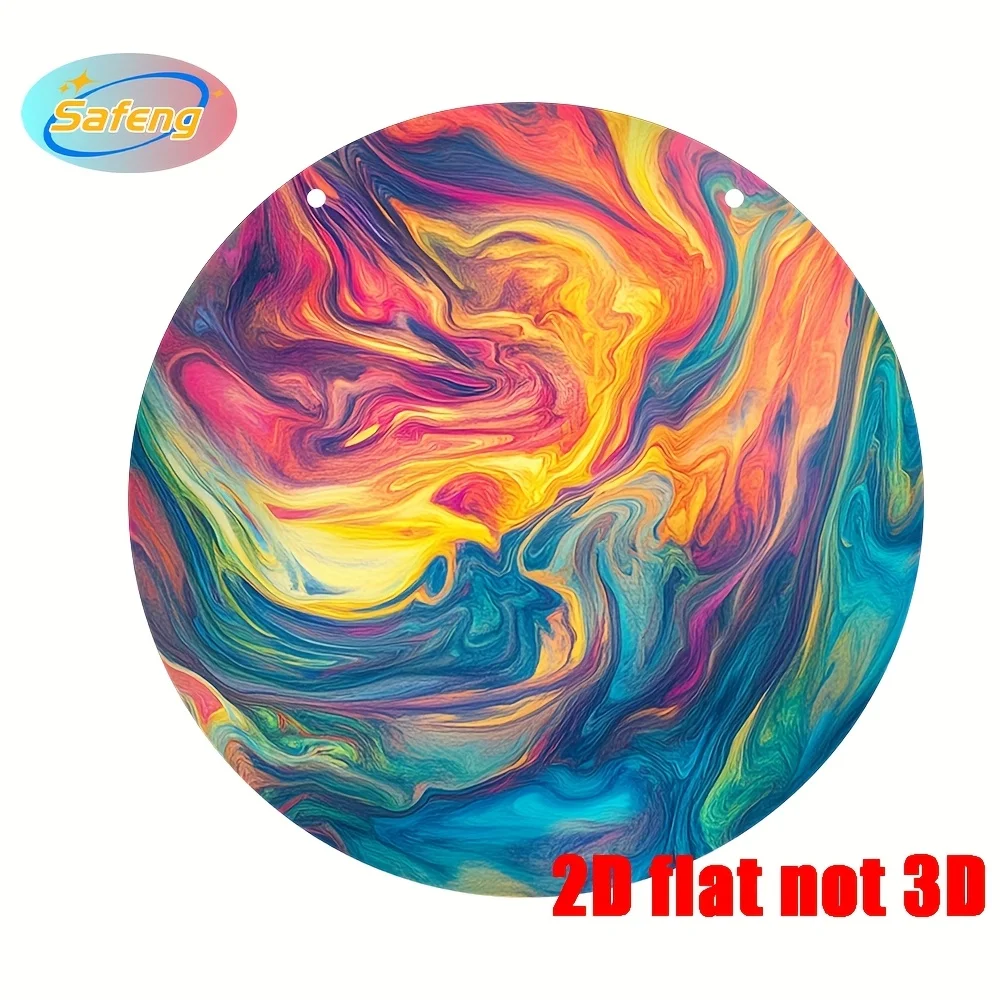 1pc Large 8x8 Inch Round Metal Wall Decor Plate - Modern Abstract Swirl ...