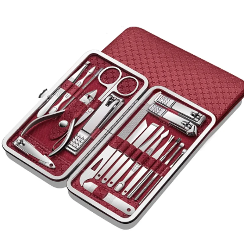 19PCS-Professional-Stainless-Steel-Pedicure-Set-Personal-Care-Travel ...
