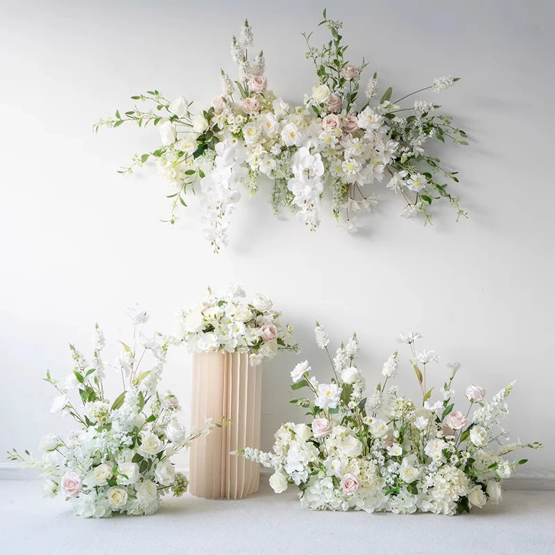 White Luxury Rose Butterfly Orchid HyacinthF loral Arrangement Wedding ...