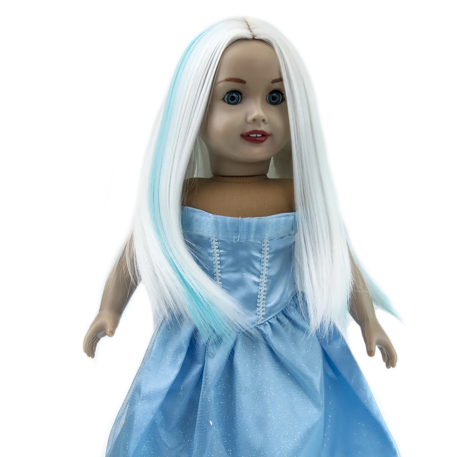 Muziwig 18 Inch American Dolls Hair Wig Gradient Curly Hair Diy Doll ...