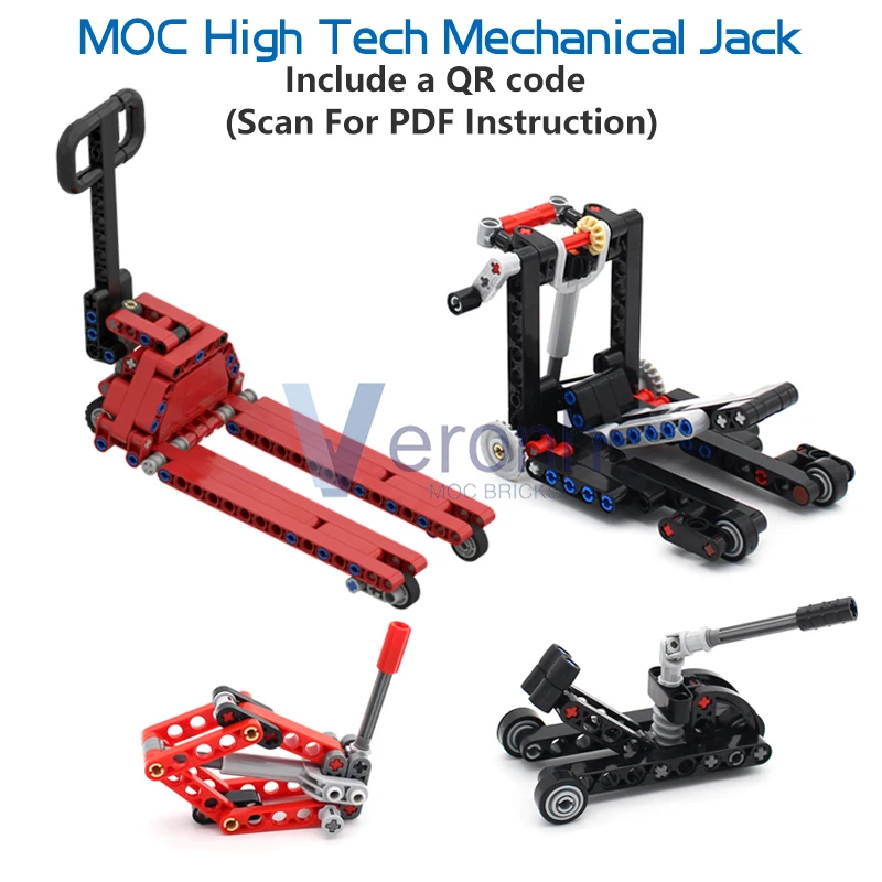 MOC-Technical-Car-Jack-Stand-Building-Blocks-Mechanical-Scissor-Lifter ...