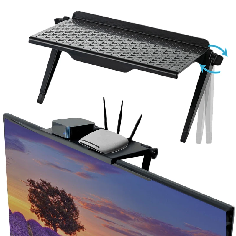 Rack TV Monitor Organizer Screen Top Storage Shelf Holder Practical ...