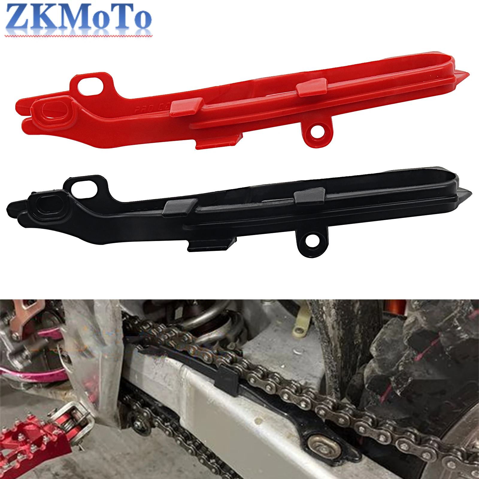 Motorcycle-Red-and-Black-Rubber-Swingarm-Chain-Slider-Guide-Guard-For ...