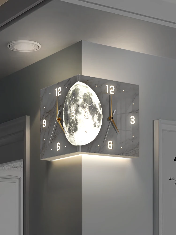 12inch-Acrylic-Corner-Wall-Clock-Living-Room-Creative-Clock-With-LED-No ...