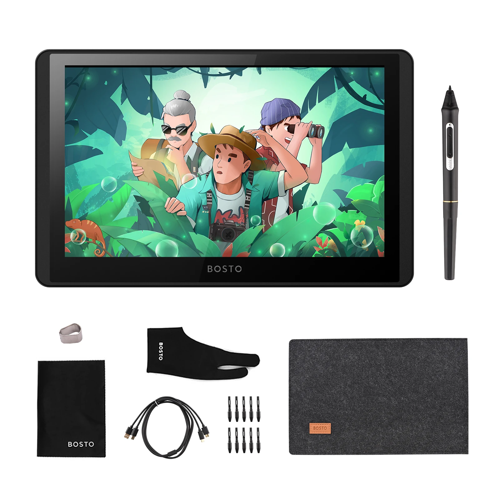 BOSTO 12HD-A 11.6Inch Graphics Drawing Tablet Monitor 1366x768 Display ...