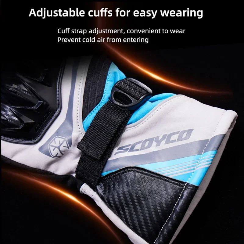 SCOYCO Carbon Fiber Motorcycle Gloves Warm Anti-Fall Motocross Glove ...