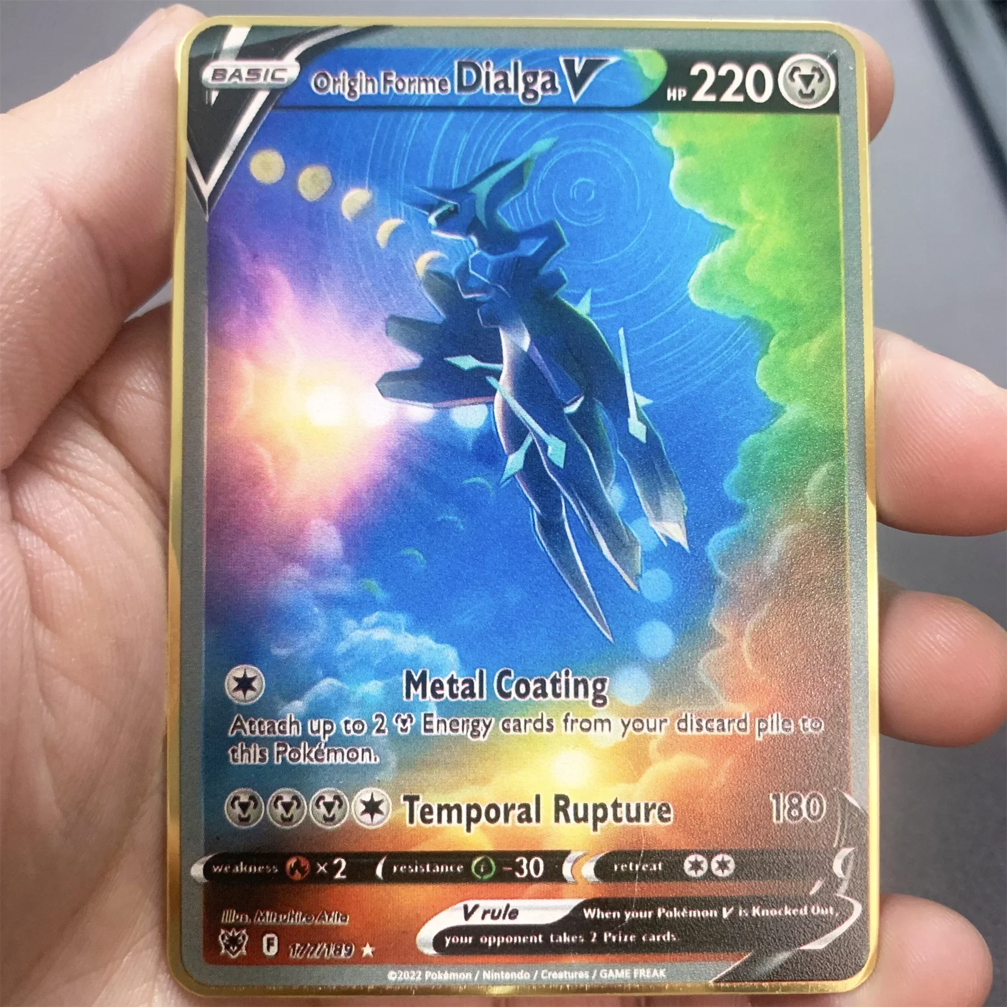 10000 Point Arceus Vmax Gx Metal Cards Diy Pikachu Charizard Gold Card ...