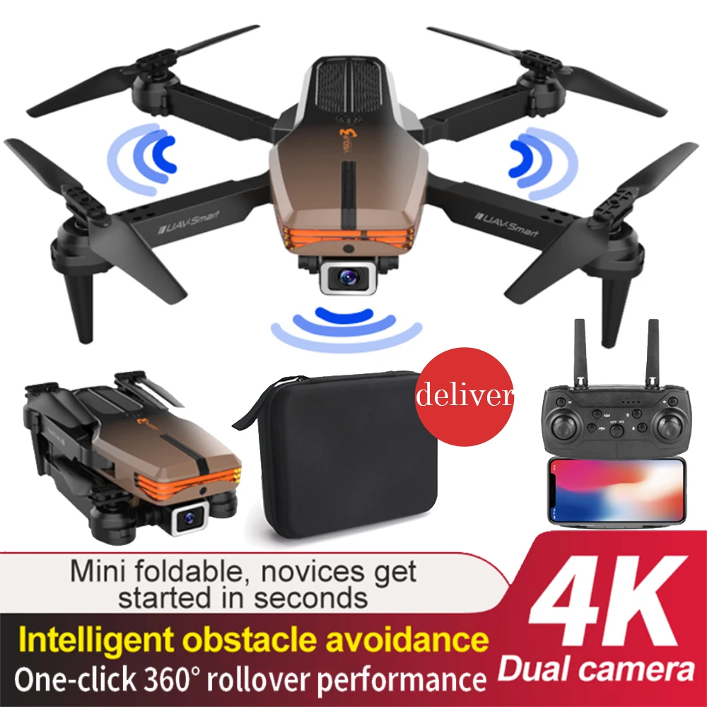 2022 Baru V3 Pro Mini Drone 4K Professionele Hd Kamera Ganda Drie ...