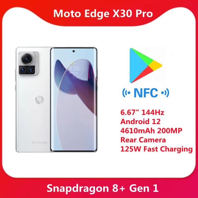 Motorola Moto Edge X30 Pro Mobile Phone 6.67" 144Hz Android 12 Snapdragon 8+ Gen 1 4610mAh 200MP ...