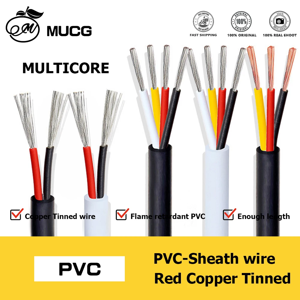2-pin-cable-Tinned-Copper-wire-PVC-2Core-Sheath-wire-DC-Power-Electric ...