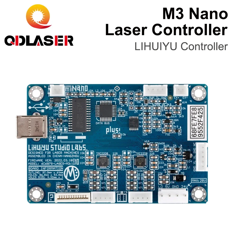 QDLASER LIHUIYU Laser M3 Nano Controller Motherboard + panel + dongle B ...