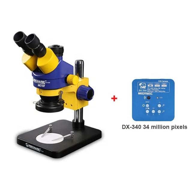 Mechanic-MC75T-7-45X-Trinocular-Stereo-Zoom-Digital-Microscope-DX-340 ...
