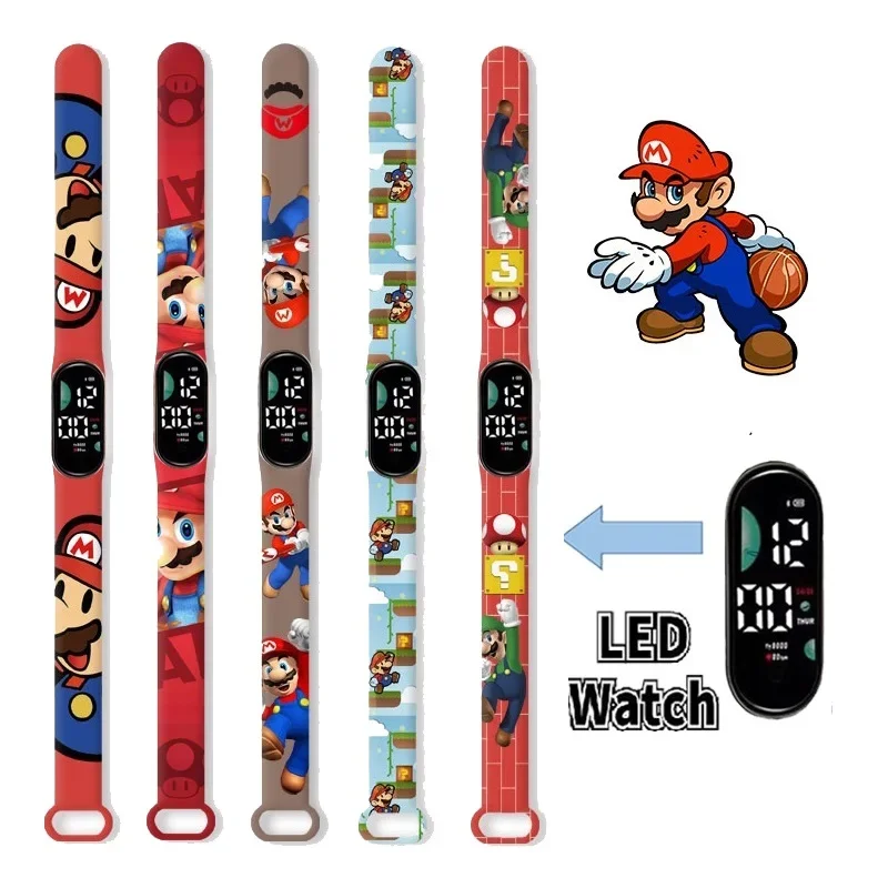 Super-Marios-Bros-LED-Electronic-Watch-Cartoon-Figure-Anime-Peripherals ...