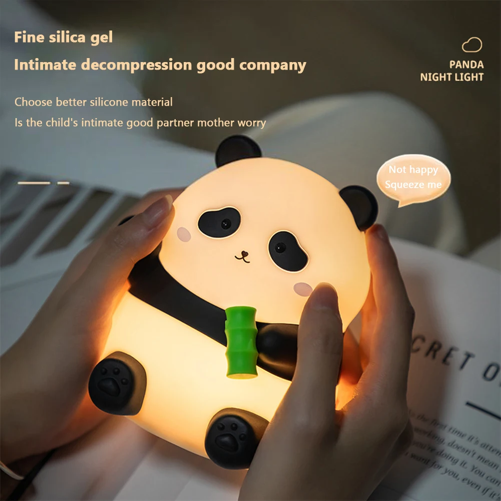 Eye-Protection-Panda-Lamp-Night-Light-LED-Rechargeable-Cute-Silicone ...