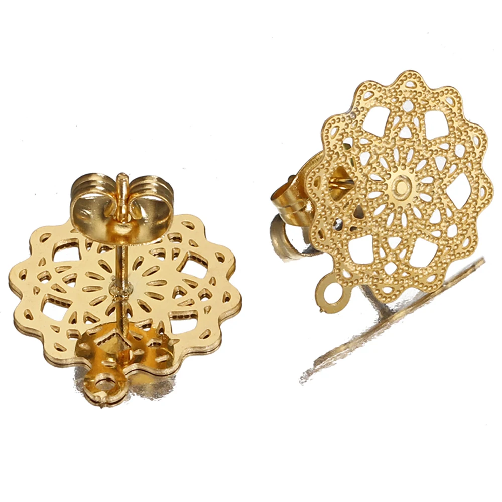 10pcs-lot-Gold-Stainless-Steel-Blank-Post-Earring-Studs-Base-Pins-With ...