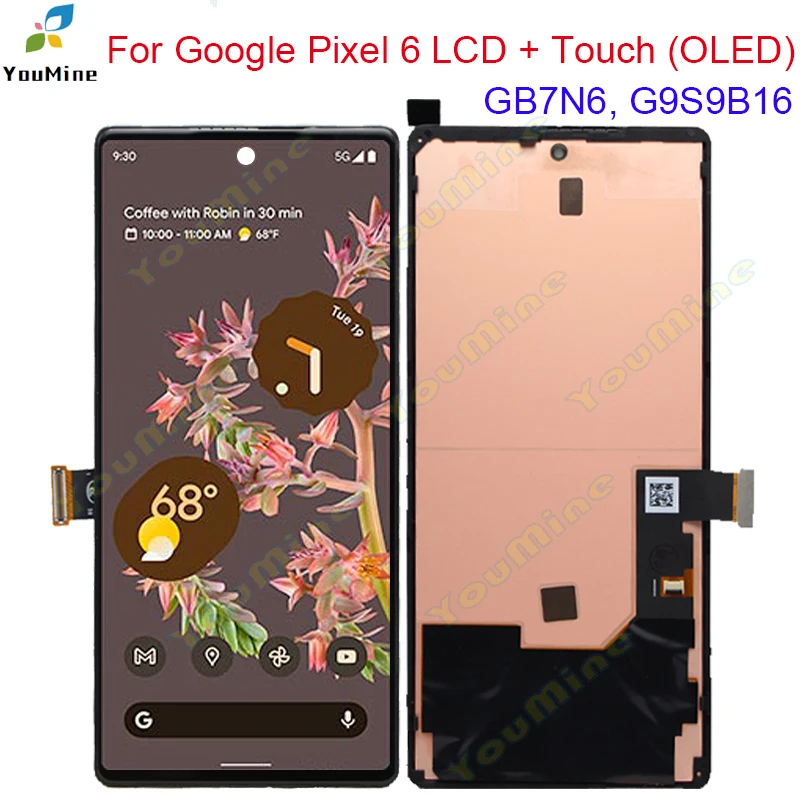 OLED 6.4'' For Google Pixel 6 LCD with frame GB7N6, G9S9B16 Display ...