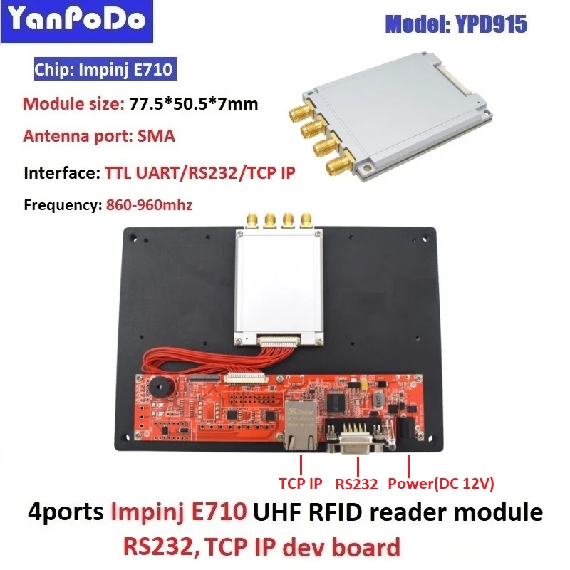 Yanpodo-868Mhz-928Mhz-Impinj-E710-UHF-RFID-reader-Module-4-Ports-TTL ...