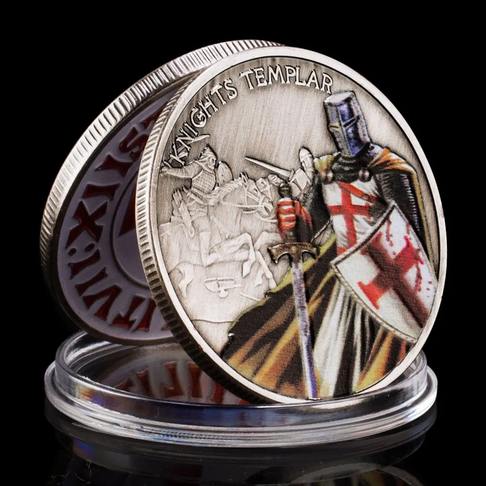 Knight-Templar-Commemorative-Coins-Antique-Silvery-Plated-Challenge ...