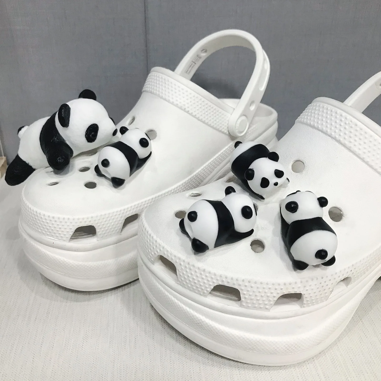 1Pcs-Cute-Stereoscopic-Panda-Baby-Shoe-Decoration-lovely-Cartoon-Charm ...