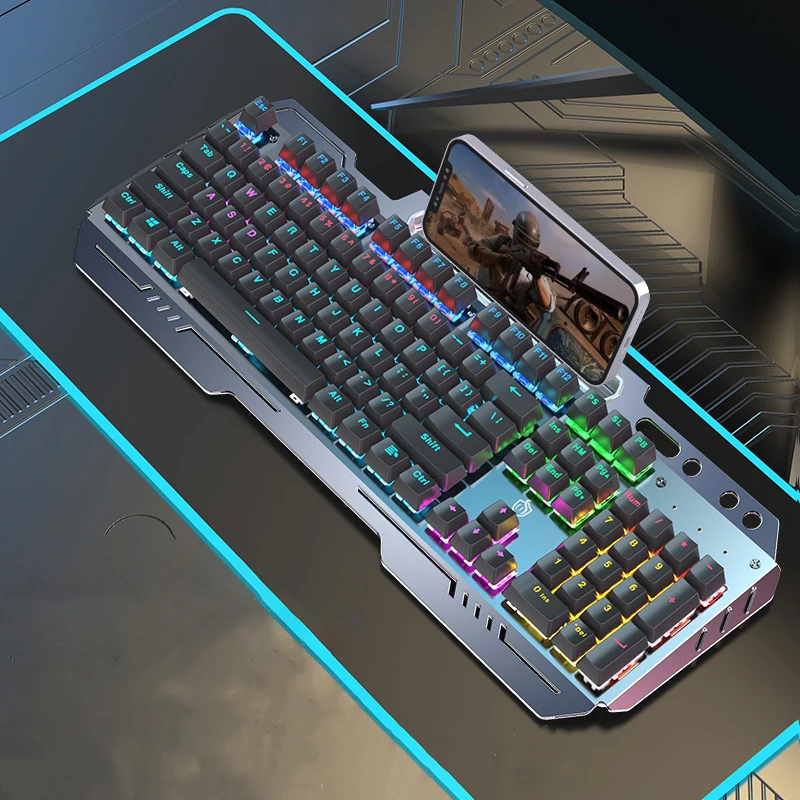 Teclado-mec-nico-retroiluminado-rgb-para-gamer-steampunk-liga-de-alum ...