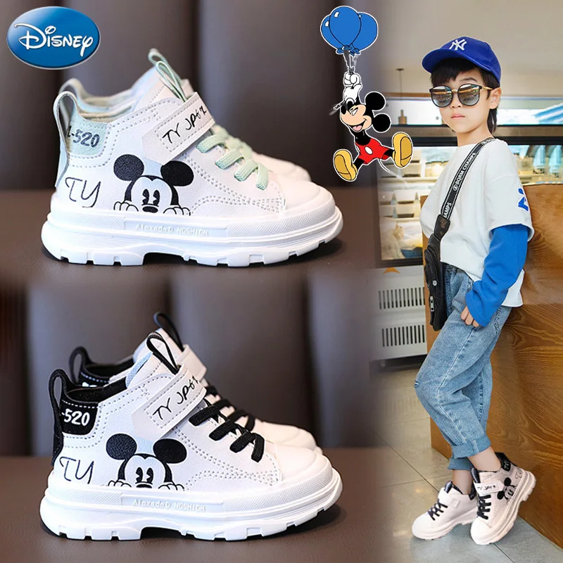 Disney-Mickey-Mouse-Winter-Children-Shoes-PU-Leather-Non-slip-Boots ...